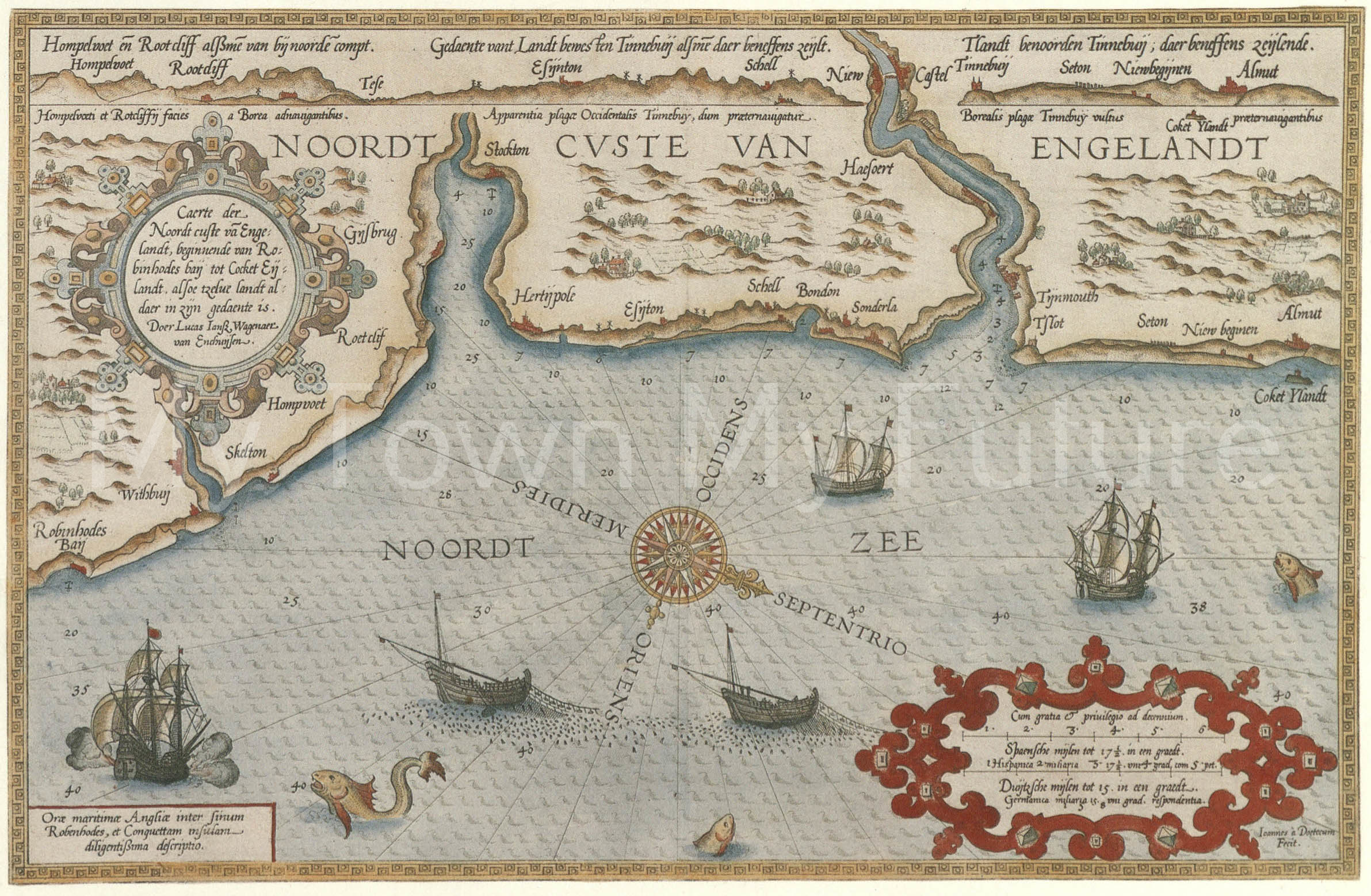 Map Of North East England Coast (1584) - My Town My Future